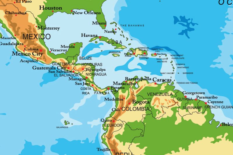 Karta svijeta geografska, države, uzvisine - PLAKATI.COM.HR