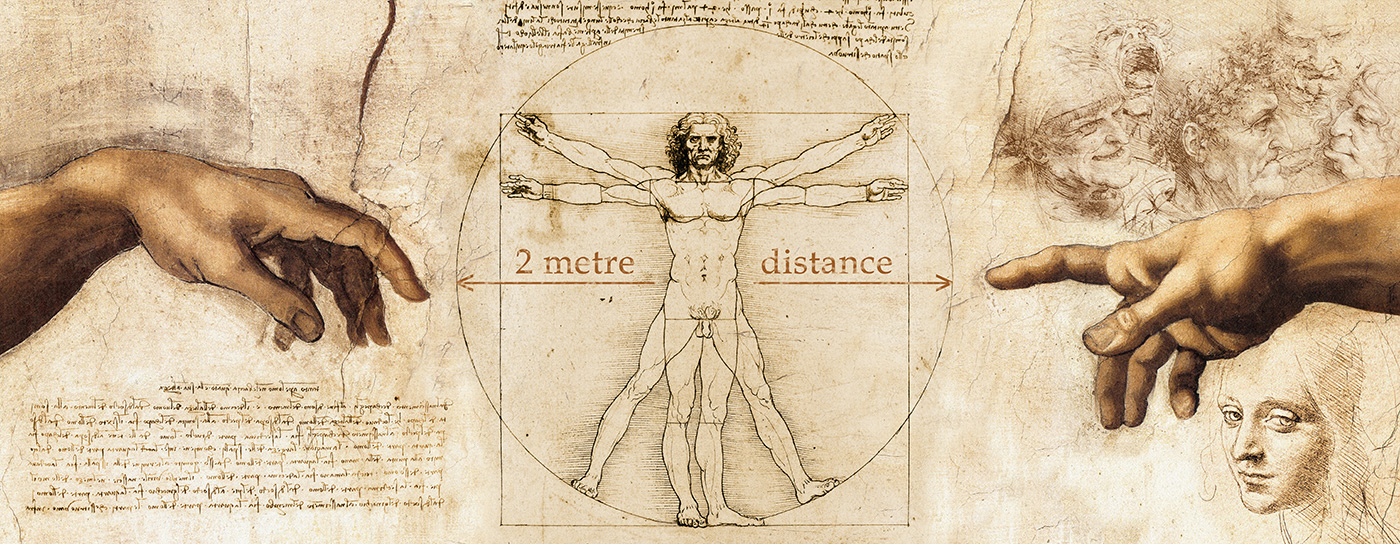Božji prst razdvojio Vitruvijev čovjek - PLAKATI.COM.HR